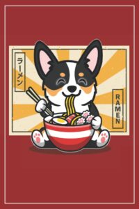 black corgi journal - black corgi gifts: check out this tricolor ramen corgi w/more corgi's inside , black corgi gifts for corgi lovers, black corgi ... black corgi birthday party, kawaii corgi