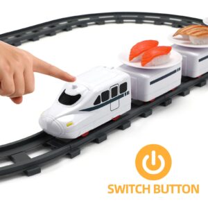 Sushi Train Toys - Child Day Rotating Sushi Bar Train Goes Around Train Toys Japanese Sashimi Plates Sushi Serving Tray for Child Days of Week DIY Sushi Making Supplies