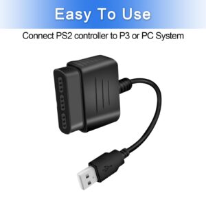 Finera 2 Pack USB 2.0 Games Controller Adapter Converter Cable, Compatible with PS1 PS2 Dual Shock 2 Joypad Gamepad to PS3 PC Game