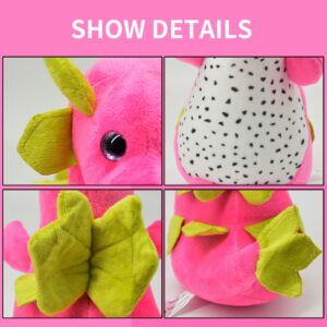 Kahopy Dragon Fruit Plush Toys, Cute Stuffed Animals Plush with Adorable Wings, Cuddly Pillow Gifts for Girls Kids Birthday (B)