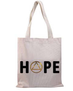 bdpwss sobriety tote bag sobriety addiction gift aa alcohol anonymous recovery gift 12 step hope canvas shoulder bag (sobriety hope tg)