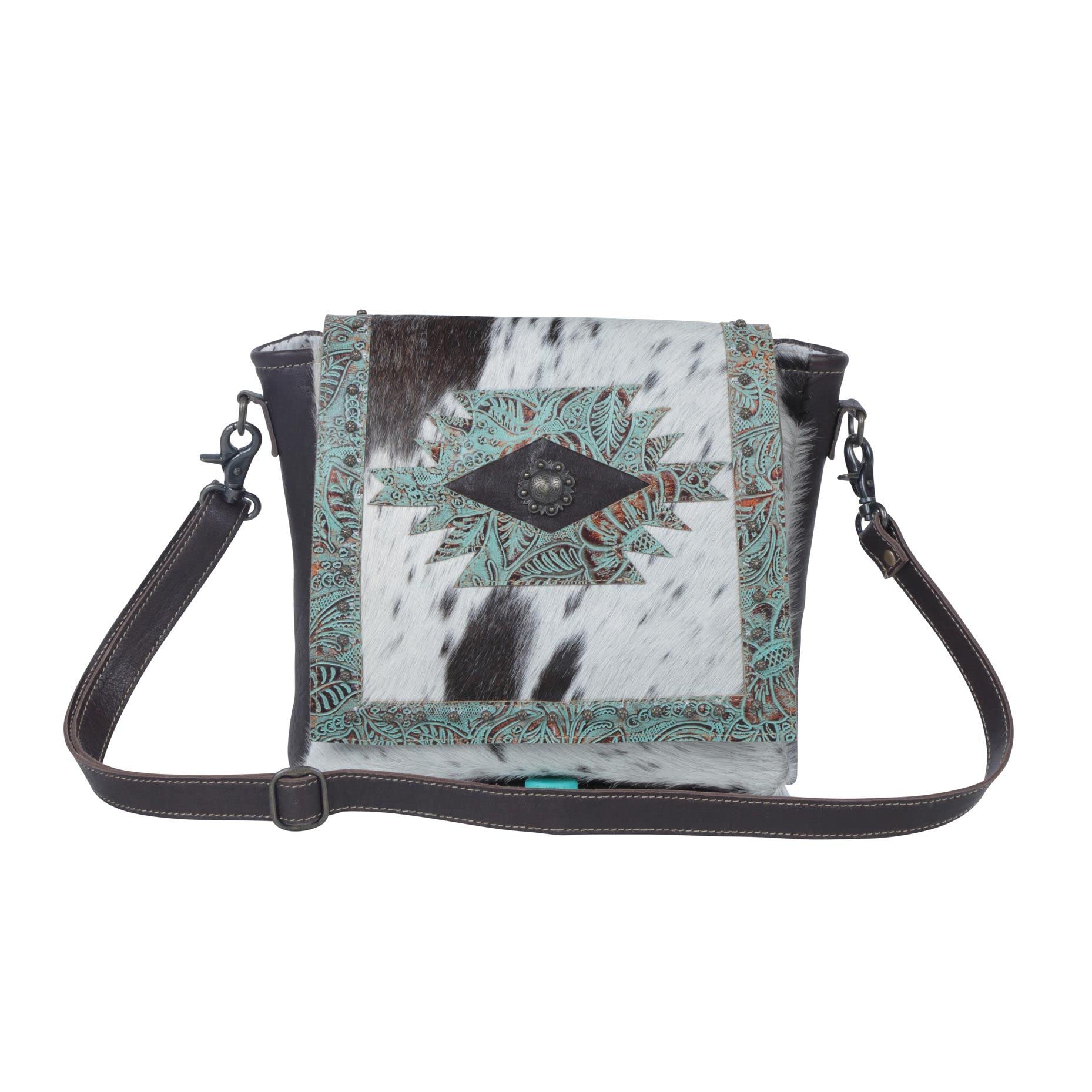 Myra Bag Teal Flowers Concealed Bag S-3979