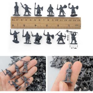 OTONOPI Toy Soldiers Medieval Plastic Knight Action Figure Castle Playset Classic Army Men Military Toys Mini Ancient Soldiers Warriors 250PCS with Carrying Bags