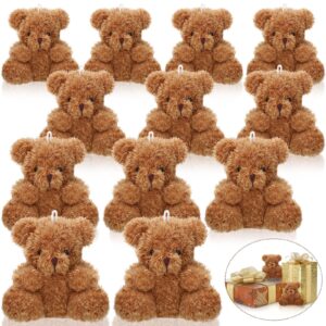 hydren 24 pcs 4 inch mini stuffed bear animals valentines day gift mini plush bears small stuffed bear plush cute fuzzy bears plush toys for wedding gift box birthday supplies(brown)