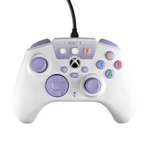 turtle beach react-r controller white/purple - xbox series x|s, xbox one and pc