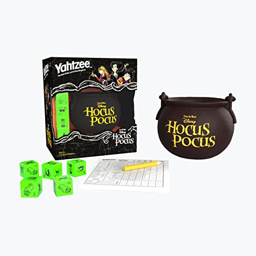 YAHTZEE: Disney Hocus Pocus | Collectible Witch’s Caldron Dice Cup | Classic Family Dice Game Based on Disney Film | Great for Family Game Night | Officially-Licensed Disney Game & Merchandise