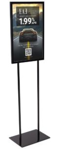 displays2go poster sign stand 14" x 22", top insert, double-sided metal frame - black (twn1422blk)