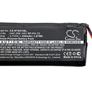 Bband Replacement for Battery HAC-006, HAC-BPJPA-C0 HAC-015, HAC-016, HAC-A-JCL-C0, HAC-A-JCR-C0, Switch Controller 3.7v