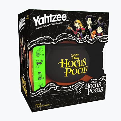 YAHTZEE: Disney Hocus Pocus | Collectible Witch’s Caldron Dice Cup | Classic Family Dice Game Based on Disney Film | Great for Family Game Night | Officially-Licensed Disney Game & Merchandise