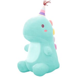 AudeRhine 11.8" Soft Dinosaur Plush Figure, Cute Fat Dino Toy Doll, Squishy Stuffed Animal for Anxiety Relief, Kids Birthday Gift (Blue)