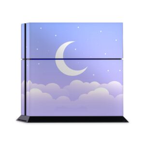 zoomhitskins compatible with ps4 skin, compatible for playstation 4, lavender blue moon pastel sky cloud kawaii anime cute star, 1 ps4 console skin, easy to install, 3m vinyl decal, made in the usa