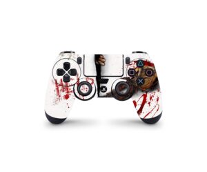 zoomhitskins compatible with ps4 controller skin, horror blood white red zombie, durable, vinyl, made in the usa