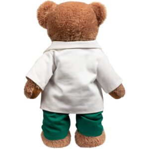 HollyHOME Doctor Bear Stuffed Animal Plush Teddy Bear in Scrubs and White Coat Gifts for Doctors Students and Kids 16 inches,Chocolate Brown