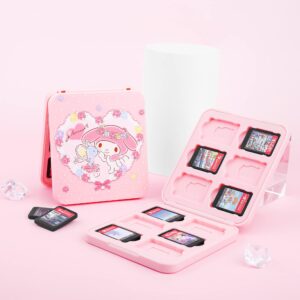 GLDRAM Slim Game Case for Nintendo Switch/OLED/Lite, Pink Anime Game Holder Case for 12 Switch Game Cards and 12 Micro SD Cards, Cute Switch Game Case Storage, Portable Game Accessories for Girls