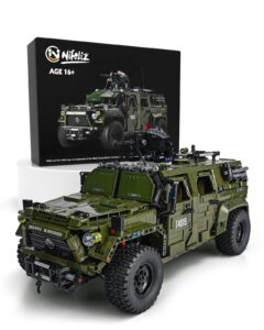 nifeliz warrior military car building kit, collectible building army model truck, military toys for men and adults (3,175 pieces)