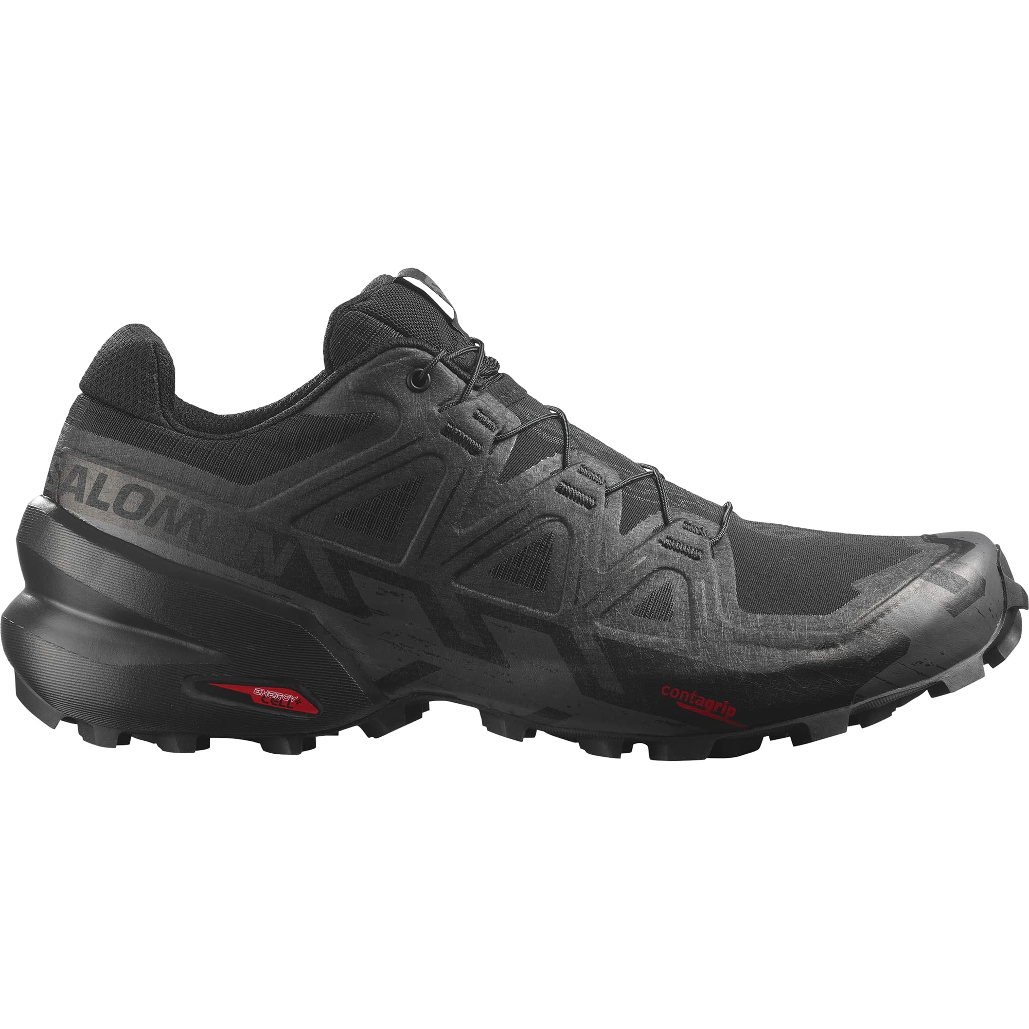 Salomon Men's Speedcross 6 Sneaker, Black/Black/Phantom, 10 Wide