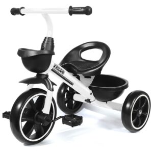 KRIDDO Kids Tricycles for 2-4 Year Olds, Toddler Trike Gift for 24 Months to 4 Years, White