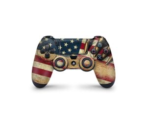 zoomhitskins compatible with ps4 controller skin, usa america flag patriot american country love, durable, vinyl, made in the usa