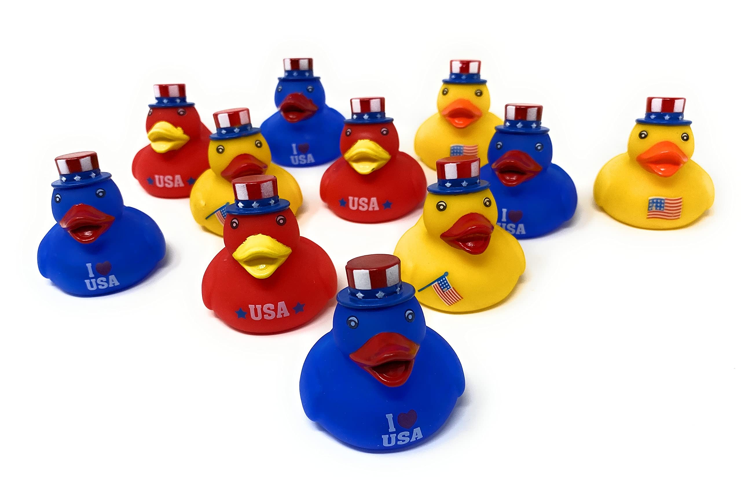 Bulk 20 Pack Patriotic Rubber Ducky Assortment - Perfect for Memorial Day, 4th of July, Labor Day or Veteran's Day