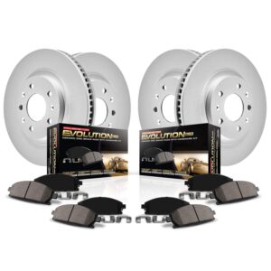 power stop crk8849 front and rear geomet coated brake rotor and pad kit