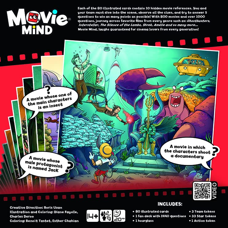 Movie Mind | Trivia Party Game for Teens and Adults | Movie Game Night | Ages 14+ | 2 to 9 Players | 20 Minutes