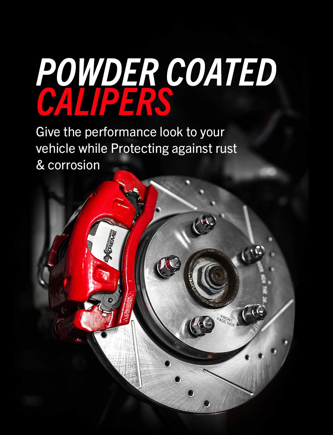 Power Stop KC7283 Front and Rear Z23 Daily Driver Brake Pad and Rotor Kit with Red Powder Coated Calipers