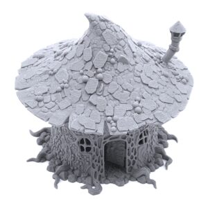 goblin mushroom hovel by printable scenery - compatible with dungeons and dragons (dnd, d&d), 28mm miniature wargaming, tabletop rpgs, wargame scenery