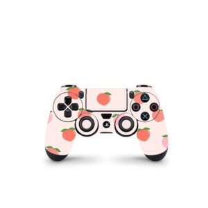 zoomhitskins compatible with ps4 controller skin, peach momo fruits pink pastel color cute, durable, vinyl, made in the usa