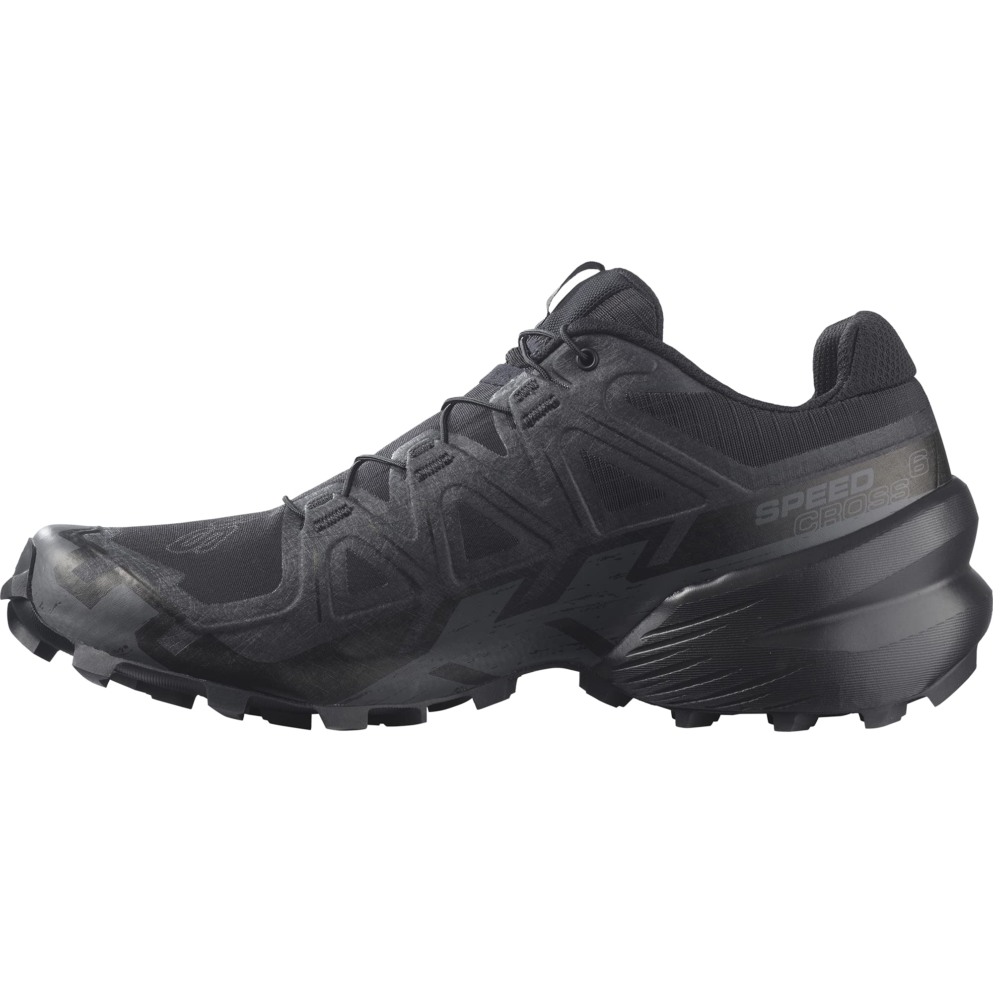 Salomon Men's Speedcross 6 Sneaker, Black/Black/Phantom, 10 Wide