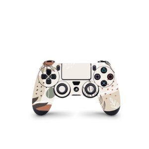 zoomhitskins compatible with ps4 controller skin, beige vintage botanical fall leaves autumn, durable, vinyl, made in the usa