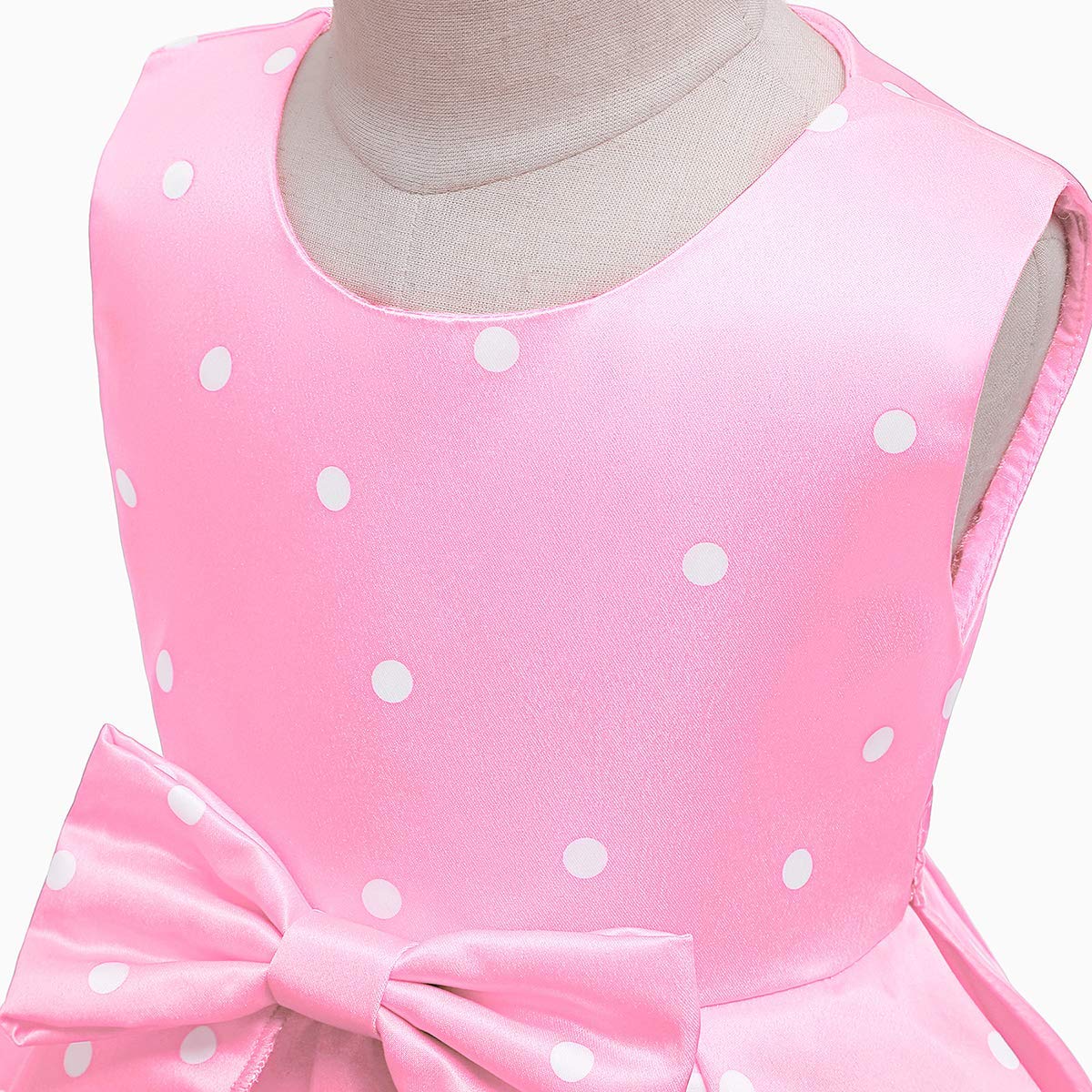 Mouse Dress Girls Mouse Costume for Toddler Baby Birthday Outfit Polka Dots Infant Kids Halloween Costumes Dress Headband Cosplay Mini Princess Gown Themed Party Supplies Pink 6-7 Years, Little kid