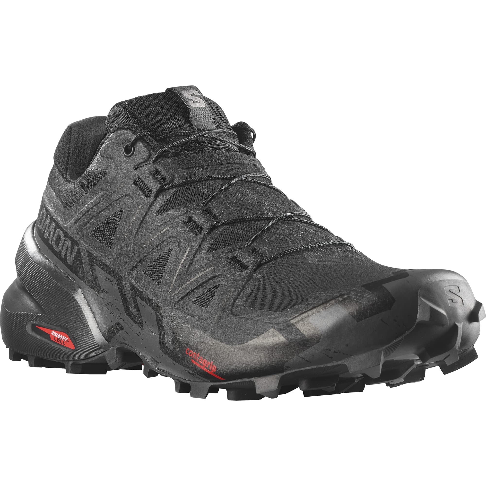 Salomon Men's Speedcross 6 Sneaker, Black/Black/Phantom, 10 Wide