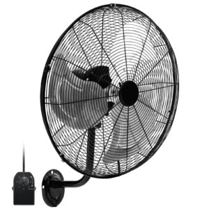 tangkula 20 inch wall mount fan with aluminum fan blades, industrial 3-speed oscillating metal wall fan, heavy duty wall mount fan for shop, commercial, garage, warehouse, workshops & factory