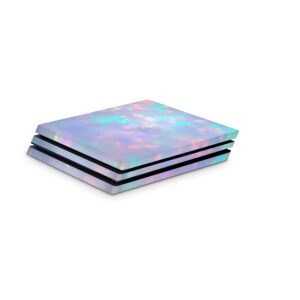 zoomhitskins ps4 pro skin, compatible for playstation 4 pro, gemstone pink blue silver marble spark, 1 ps4 pro console skin, easy to install, durable & fit 3m vinyl, made in the usa