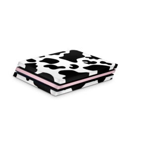 zoomhitskins ps4 pro skin, compatible for playstation 4 pro, cows pink dairy cow milk farm cute moo black white, 1 ps4 pro console skin, easy to install, durable & fit 3m vinyl, made in the usa