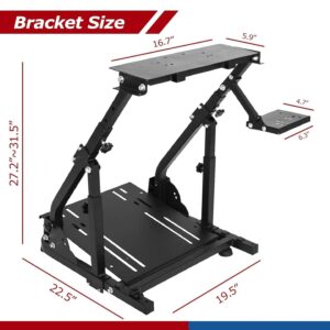 Minneer Foldable Reinforced Steering Racing Wheel Stand Fit for Logitech/Fanatec/Thrustmaster G29/G920/G923/T248/T300/TX Drive Gaming Simulator Cockpit Stable, Not Included,Wheel, Pedals, Handbrake