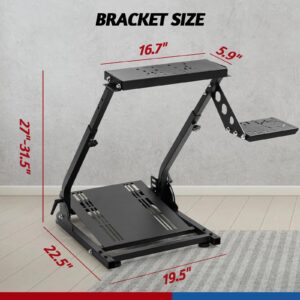 Minneer Foldable Racing Wheel Stand Fit for Logitech G29 G920 G923, Thrustmaster T248 T300, Racing wheel, Fanatec, Adjustable Steering Wheel Stand without Wheel Pedal Shifter Handbrake