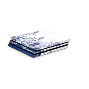 zoomhitskins ps4 pro skin, compatible for playstation 4 pro, japanese blue white landscape temple art, 1 ps4 pro console skin, easy to install, durable & fit 3m vinyl, made in the usa