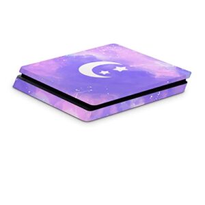 zoomhitskins compatible with ps 4 slim, pastel purple moon cloud star kawaii anime cute, durable & fit, easy to install, 3m vinyl, made in the usa