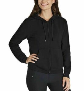 eddie bauer women's supersoft full zip hoodie jacket (large.black)