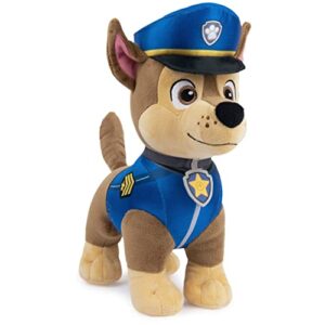 gund paw patrol chase in heroic standing position, premium stuffed animal for ages 1 and up, 12”