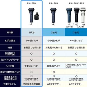 Panasonic ES-LT8B-A LAMDASH 3-Flute top Grade with Fully Automatic Washing Machine Mens Shaver Blue AC100V-240V Shipped from Japan Released in 2022