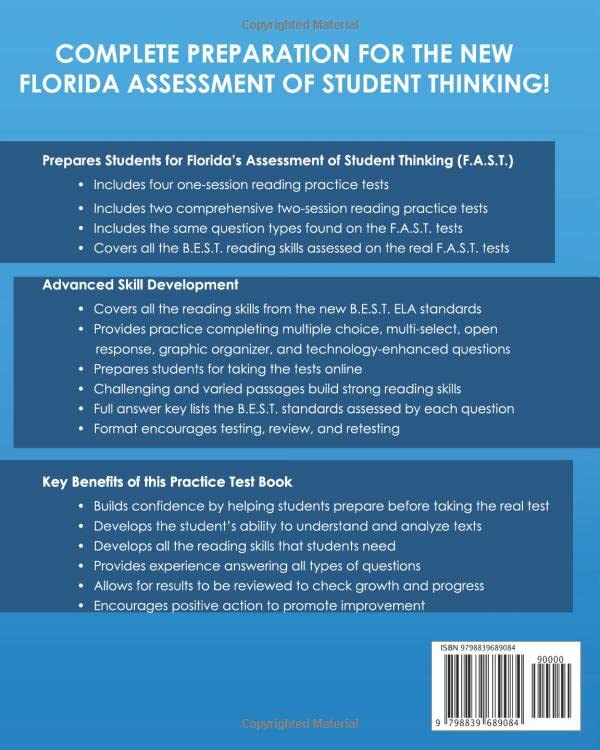 FLORIDA TEST PREP Ultimate Practice Test Book F.A.S.T. Reading Grade 4: Covers the New B.E.S.T. Standards