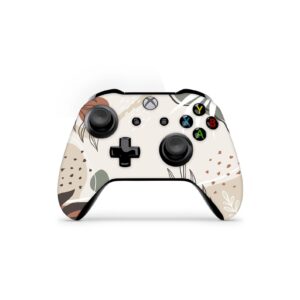 zoomhitskins controller skin compatible with x1 s and x1 x, vinyl sticker technology, boho beige vintage botanical leaves forrest leaves fall, durable, 1 skin, made in the usa