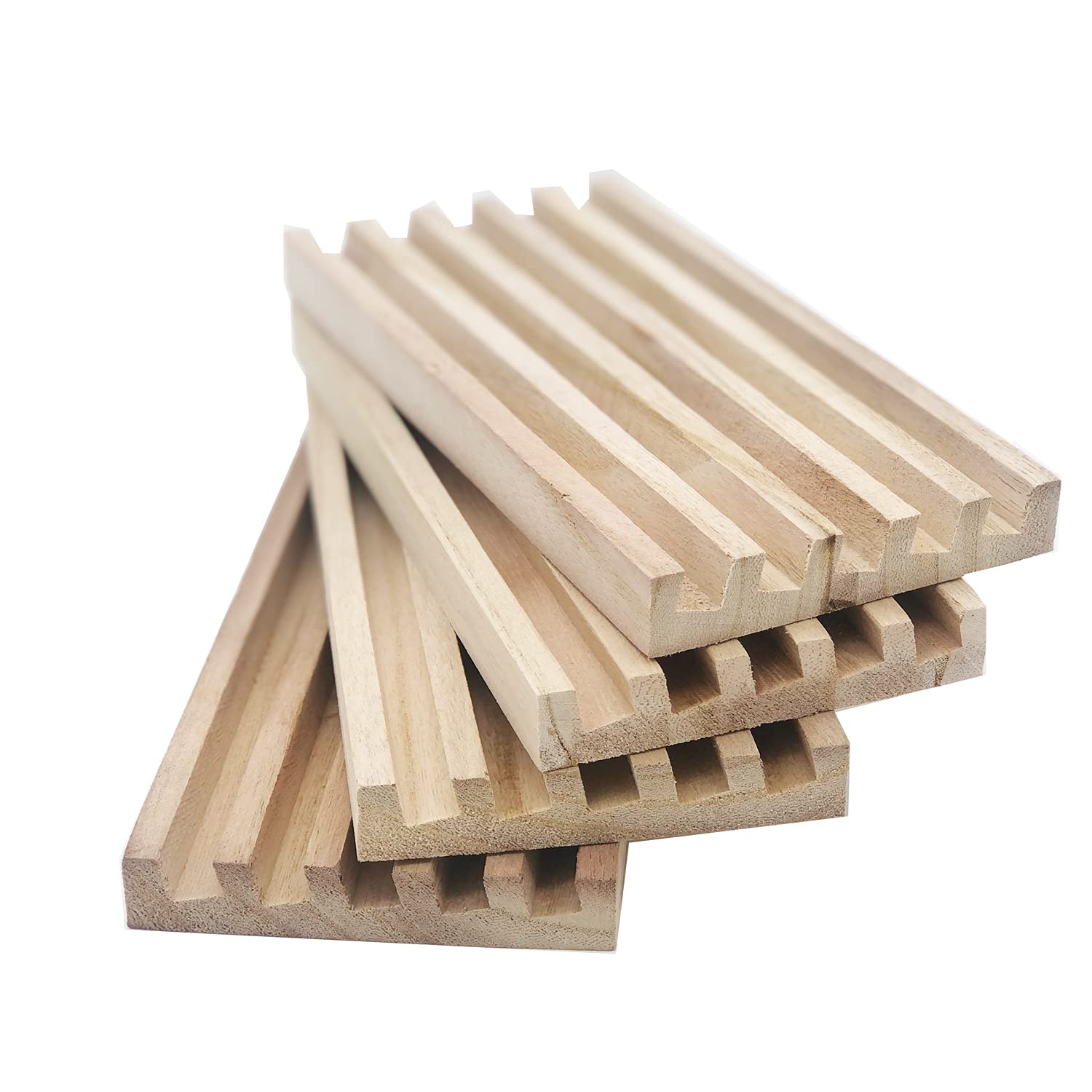 ESSAJOY Wooden Domino Trays/Racks Set of 4 Mexican Train Domino Trays/Racks Holders Rummy Rack Domino Tiles Holders Domino Wood Holder【Dominoes Not Included】