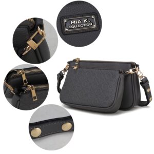 MKF Collection Shoulder Bag for Women, Crossover Handbag Purse Top-Handle Crossbody Bag Black