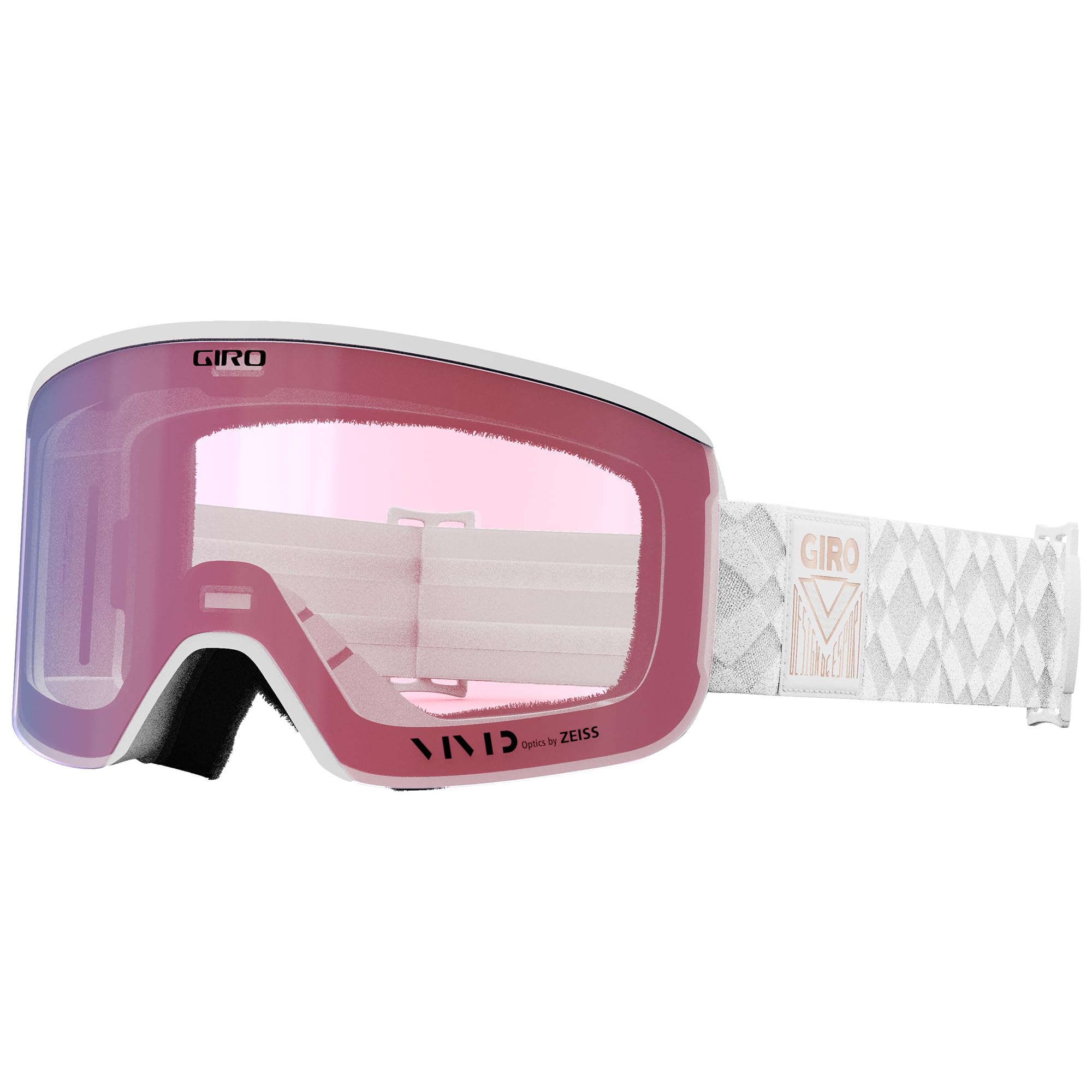 Giro Ella Ski Goggles - Snowboard Goggles for Women - White Limitless Strap with Vivid Pink/Vivid Infrared Lenses