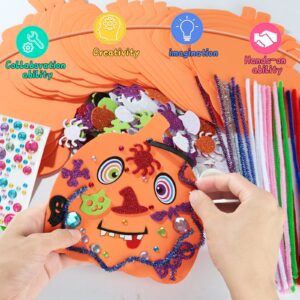 485Pcs Halloween Crafts for Kids Foam Pumpkins for Crafts DIY Pumpkin Decorating 30 Kits Pumpkin Stickers Halloween Arts and Crafts for Kids Fall Halloween Activities Decorations Party Favors Supplies