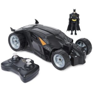 dc comics, batman batmobile remote control car, easy to drive, compatible with batman figures, kids toys for boys and girls ages 4 and up