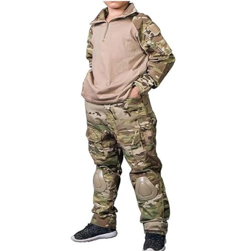 EMERSONGEAR Tactical Airsoft Kids Uniform,Boys Soldier Pants and Shirt,Children BDU Hunting Military Camouflage Combat Suit (7 Years)